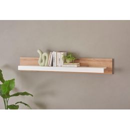 Wandboard Home Affaire "Brixen, modernes Wandregal, H&auml;ngeregal mit Ablage", wei&szlig; (wei&szlig;, eiche evoke), B:150cm H:21cm T:20cm, Holzwerkstoff, Regale, Wandboard, vielseitig einsetzbares H&auml;ngeregal, Wei&szlig; mit Eiche Evoke Dekor