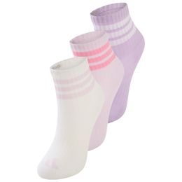 Funktionssocken adidas Performance "3S KD C CRW 3P", M&auml;dchen, Gr. 22-24, powder plum, wei&szlig;, ice lavender, Obermaterial: 63% Baumwolle, 32% Polyester, 4% Elasthan, 1% Polyamid, Socken
