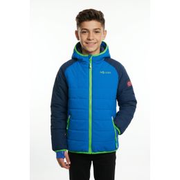 Winterjacke Trollkids "KIDS HAFJELL SNOW JACKET PRO", M&auml;dchen, Gr. 140, navy, med blau, gr&uuml;n, Web, Obermaterial: 100% Polyester. Futter: 100% Polyester. Wattierung: 100% Polyester, normal, hoch geschlossener Ausschnitt, Raglan&auml;rmel eingefasste Kante, Jacken Winterjacke, f&uuml;r Kinder und Jugendliche, mit Kapuze, winddicht, wasserabweisend