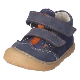 Lauflernschuh Pepino BY RICOSTA "Ebi WMS: mittel", Baby, Gr. 24, blau (navy, orange), Leder, Textil, Schuhe Lauflernschuh, Klettschuh, Lederinnensohle, Gr&ouml;&szlig;enschablone zum Download