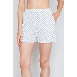 JOOP! Schlafshorts JOOP "Cosy", Damen, Gr. 40, N-Gr, wei&szlig; (sanftes wei&szlig; aop), Jersey, Obermaterial: 95% Baumwolle, 5% Elasthan, gemustert, Basic kurz, Hosen, mit Cornflower-Allovermuster, elastischer Bund