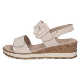 Keilsandalette Caprice, Damen, Gr. 40, wei&szlig; (sanftes wei&szlig;), Nubukleder, Schuhe, Sommerschuh, Riemchensandale in bequemer Weite