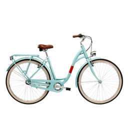 Cityrad KROSS "KROSS Citybike 28" Sentio blau 3 G&auml;nge" Gr. 43, blau, blau, Fahrr&auml;der, Damen, 43cm, 28 Zoll (71,12cm) hinten: 28 Zoll (71,12cm), Rahmen aus Aluminium