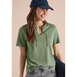 Tunikashirt Cecil, Damen, Gr. L (42), deep matcha gr&uuml;n, Web, 100% Baumwolle, unifarben, comfort fit normal, Rundhals, abgesteppt, Shirts, im Tunika-Style