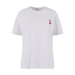 T-Shirt MISS TEE "Miss Tee Queen Card EMB Tee", Damen, Gr. XL, wei&szlig;, 100% Baumwolle, bedruckt, normal, Rundhals, Shirts T-Shirt