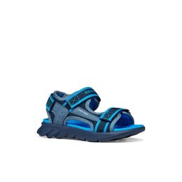 Sandale Geox "J SANDAL AIRADYUM BO", M&auml;dchen, Gr. 38, navy, hellblau, Synthetik, Textil, Schuhe Sandale, Klettschuh, Freizeitschuh mit Gr&ouml;&szlig;enschablone zum Download