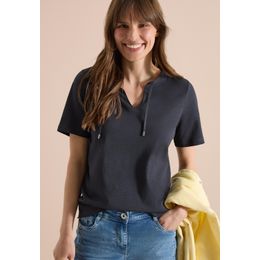 Tunikashirt Cecil, Damen, Gr. L (42), volcanic grau, Web, 100% Baumwolle, unifarben, comfort fit normal, Rundhals, abgesteppt, Shirts, im Tunika-Style