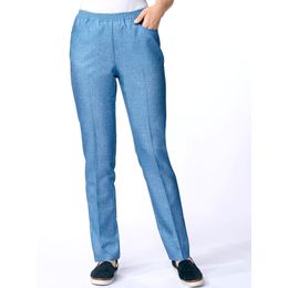 Schlupfhose Classic Basics, Damen, Gr. 19, Kurzgr&ouml;&szlig;en, blau (blau, meliert, marine, meliert), 100% Polyester, unifarben, lang, Hosen Schlupfhose