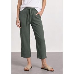 Stoffhose Street One, Damen, Gr. 44, L&auml;nge 26, cilantro gr&uuml;n, Web, 100% Baumwolle, unifarben, loose fit 7/8-L&auml;nge, Hosen Stoffhose, in 7/8-L&auml;nge