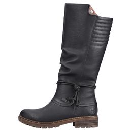 Winterstiefel Rieker, Damen, Gr. 39, Normalschaft, schwarz, Lederimitat, Schuhe Winterstiefel, Langschaftstiefel, Blockabsatz, mit Rieker-TEX-Membran