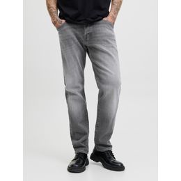 Jack & Jones Comfort-fit-Jeans JACK & JONES "JJIMIKE JJFOX CB 08", Herren, Gr. 30, L&auml;nge 34, schwarz (schwarz denim), Denim/Jeans, Obermaterial: 98% Baumwolle, 2% Elasthan, comfort fit lang, Jeans