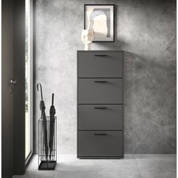 HBZ-MEBLE Schuhkipper HBZ "Sam Schuhkipper, Schuhschrank BxHxT 59x136x17 cm", grau (anthrazit, anthrazit), B:59cm H:136cm T:17cm, Holzwerkstoff, Sideboards, mit 4 Klappen