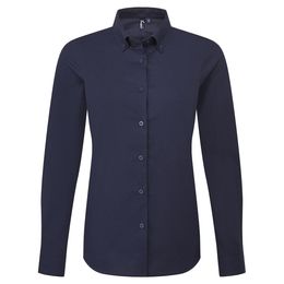 Premier - "Supreme" Hemd f&uuml;r Damen Lang&auml;rmlig (Marineblau)