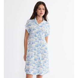 Nachthemd Triumph "Boyfriend Fit NDW X", Damen, Gr. 36, N-Gr, blau, light combination, Single Jersey, Obermaterial: 100% Viskose, Kleider Nachthemd, bequem und stilvoll