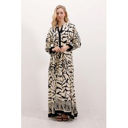 Gemustertes V-Ausschnitt Maxikleid