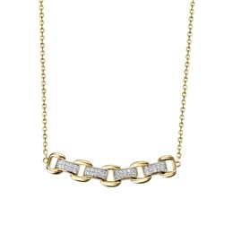 Kette mit Anh&auml;nger Firetti "Schmuck Geschenk Silber 925 Halsschmuck Halskette Ankerkette", gelb (gelbgoldfarben, silberfarben, kristallwei&szlig;), Halsketten, Damen, Silber 925 (Sterlingsilber), L: 45, mit Zirkonia (synth.)