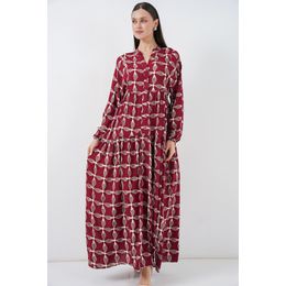 Gemustertes V-Ausschnitt Maxikleid