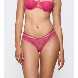 String Triumph "That Night In Vegas", Damen, Gr. 40, rosa (flashy pink), Mesh, Spitze, Obermaterial: 86% Polyamid, 14% Elasthan, Unterhosen String, Spitz, mit Mesh-R&uuml;ckseite, B&auml;nderdetails, elegante Passform