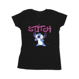 Disney - "Lilo And Stitch Graffiti" T-Shirt f&uuml;r Damen (Schwarz)