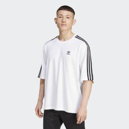 T-Shirt adidas originals "ADICOLOR OVERSIZED", Herren, Gr. L, wei&szlig;, Obermaterial: 100% Baumwolle, normal, Shirts T-Shirt, Oversized, weit