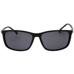 HUGO BOSS Sonnenbrille mit grauen Glasern und mattschwarzen Glasern
