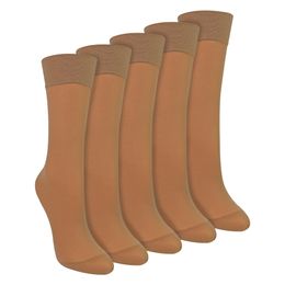 5er-Pack Damen Kn&ouml;chelsocken 15 Denier Leichte Durchsichtige Socken