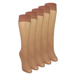 5er Pack Damen Kniestr&uuml;mpfe 15 Denier Leichte transparente Socken