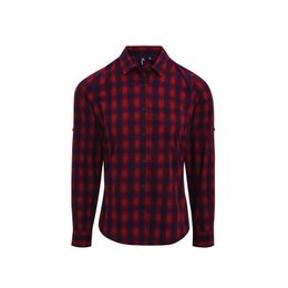 Premier - "Mulligan" Hemd f&uuml;r Damen Lang&auml;rmlig (Rot/Marineblau)