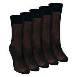 5er-Pack Damen Kn&ouml;chelsocken 15 Denier Leichte Transparente Socken