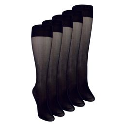 5er-Pack Damen Kniestr&uuml;mpfe 15 Denier Leichte Durchsichtige Socken
