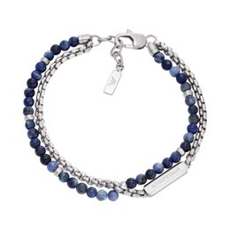 Armband Emporio Armani "Schmuck Geschenk Edelstahl", edelstahlfarben, blau, blau, Armb&auml;nder, Damen, 22,3cm, Edelstahl, Armband, mit Sodalith oder Achat