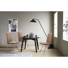 Polsterstuhl stressless "Laurel", braun (sand dinamica, schwarz matt), B:57cm H:105cm T:60cm, Microfaser DINAMICA (88% Polyester, 12% Polyurethan), St&uuml;hle, Polsterstuhl, High Back, Gr&ouml;&szlig;e M, mit Beinen aus Stahl in Schwarz matt