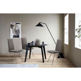 Polsterstuhl stressless "Laurel", grau (metal grau paloma, schwarz matt), B:57cm H:105cm T:60cm, Leder PALOMA: PALOMA ist ein durchgef&auml;rbtes Semianilin-M&ouml;belleder mit nat&uuml;rlicher Narbung., St&uuml;hle, Polsterstuhl, High Back, Gr&ouml;&szlig;e M, mit Beinen aus Stahl in Schwarz matt