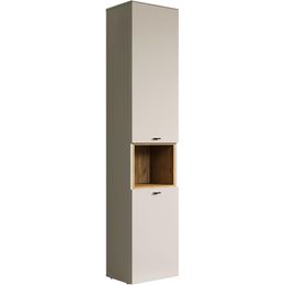 Hochschrank Welltime "San Pedro", kaschmir und eiche, B:40cm H:186cm T:31cm, Schr&auml;nke, Hochschrank, Badezimmerschrank mit Soft-Close-Funktion - Ma&szlig;e (B/T/H) 40/31/186 cm