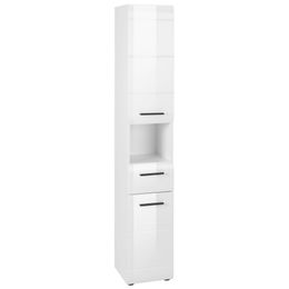Hochschrank Welltime "Sovana", wei&szlig;, wei&szlig; hochglanz, B:30cm H:182cm T:31cm, Holzwerkstoff, Schr&auml;nke, Hochschrank, Badezimmerschrank in Hochglanzoptik - (B/T/H) 30/31/182 cm