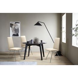 Polsterstuhl stressless "Laurel", beige (vanilla paloma, schwarz matt), B:57cm H:105cm T:60cm, Leder PALOMA: PALOMA ist ein durchgef&auml;rbtes Semianilin-M&ouml;belleder mit nat&uuml;rlicher Narbung., St&uuml;hle, Polsterstuhl, High Back, Gr&ouml;&szlig;e M, mit Beinen aus Stahl in Schwarz matt
