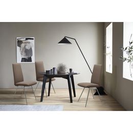 Polsterstuhl stressless "Laurel", braun (mole batick, schwarz matt), B:57cm H:105cm T:60cm, Leder BATICK: BATICK ist ein leicht korrigiertes, durchgef&auml;rbtes und genarbtes M&ouml;belleder, bei dem die meisten Unebenheiten und Spuren in der Regel entfernt wurden., St&uuml;hle, Polsterstuhl, High Back, Gr&ouml;&szlig;e M, mit Beinen aus Stahl in Schwarz matt