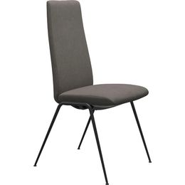 Polsterstuhl stressless "Laurel", grau (mole dinamica, schwarz matt), B:57cm H:105cm T:60cm, Microfaser DINAMICA (88% Polyester, 12% Polyurethan), St&uuml;hle, Polsterstuhl, High Back, Gr&ouml;&szlig;e M, mit Beinen aus Stahl in Schwarz matt