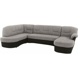 Wohnlandschaft DOMO collection "SARAFINA 295x83x180 cm, auch mit Federkern f&uuml;r mehr Sitzkomfort", schwarz-wei&szlig; (schwarz, wei&szlig;, grau), B:295cm H:83cm T:180cm, Luxus-Microfaser (92% Polyester, 8% Nylon);Microfaser PRIMABELLE (100% Polyester);Microfaser PRIMABELLE (100% Polyester) / Struktur (90% Polyester; 10% Polyacryl), Sofas, Wohnlandschaft, whlw. mit Bettfunktion, elegantes Design, U-Form