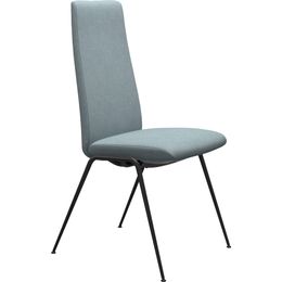 Polsterstuhl stressless "Laurel", blau (aqua dinamica, schwarz matt), B:57cm H:105cm T:60cm, Microfaser DINAMICA (88% Polyester, 12% Polyurethan), St&uuml;hle, Polsterstuhl, High Back, Gr&ouml;&szlig;e M, mit Beinen aus Stahl in Schwarz matt