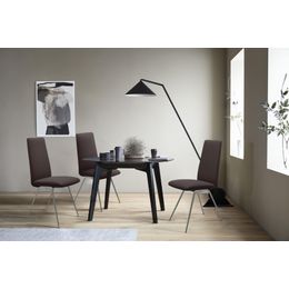 Polsterstuhl stressless "Laurel", braun (chocolate paloma, schwarz matt), B:57cm H:105cm T:60cm, Leder PALOMA: PALOMA ist ein durchgef&auml;rbtes Semianilin-M&ouml;belleder mit nat&uuml;rlicher Narbung., St&uuml;hle, Polsterstuhl, High Back, Gr&ouml;&szlig;e M, mit Beinen aus Stahl in Schwarz matt