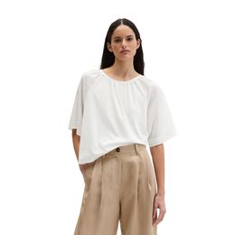 Marc O'Polo T-Shirt MARC O'POLO "aus Material-Mix", Damen, Gr. L, wei&szlig; cotton, Obermaterial: 100% Baumwolle, unifarben, loose fit, normaler Saum, Shirts T-Shirt