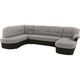 Wohnlandschaft DOMO collection "SARAFINA 295x83x180 cm, auch mit Federkern f&uuml;r mehr Sitzkomfort", schwarz-wei&szlig; (schwarz, wei&szlig;, grau), B:295cm H:83cm T:180cm, Luxus-Microfaser (92% Polyester, 8% Nylon);Microfaser PRIMABELLE (100% Polyester);Microfaser PRIMABELLE (100% Polyester) / Struktur (90% Polyester; 10% Polyacryl), Sofas, Wohnlandschaft, whlw. mit Bettfunktion, elegantes Design, U-Form
