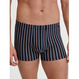 Boxershorts Calida "Grafic Cotton", Herren, Gr. L (52/54), braun (glazed ginger), Single Jersey, Obermaterial: 90% Baumwolle, 10% Elasthan, k&ouml;rpernah, Unterhosen, gestreift, ohne Eingriff, &uuml;berzogenem Bund