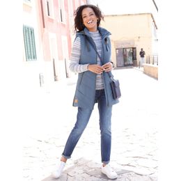 Kurzweste Casual Looks, Damen, Gr. 40, blau (rauchblau), 100% Polyester, Wattierung:100% Polyester, unifarben, Westen