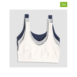 COTONELLA 3er-Set: Bustiers in Grau/ Dunkelblau/ Beige - 63% | Gr&ouml;&szlig;e L | Damen-bhs