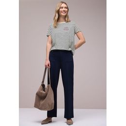 Street One Shirt in Wei&szlig;/ Dunkelblau - 42% | Gr&ouml;&szlig;e 46 | Damen-tops