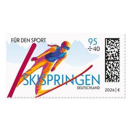 Olympische / Paralympische Winterspiele - "Skispringen", Briefmarke zu 0,95 + 0,40 &euro;, 10er-Bogen
