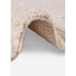 bonprix Woll Teppich mit Hoch-Tiefstruktur und Fransen, beige, Gr.90x160 cm, Ein weicher Teppich, der jedem Raum Stil und W&auml;rme verleiht: vielseitig und strapazierf&auml;hig