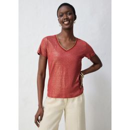 bonprix Shirt aus reinem Leinen mit Lurex, rot, Gr.36/38 (S), auff&auml;lliges Leinen-Shirt mit Lurex